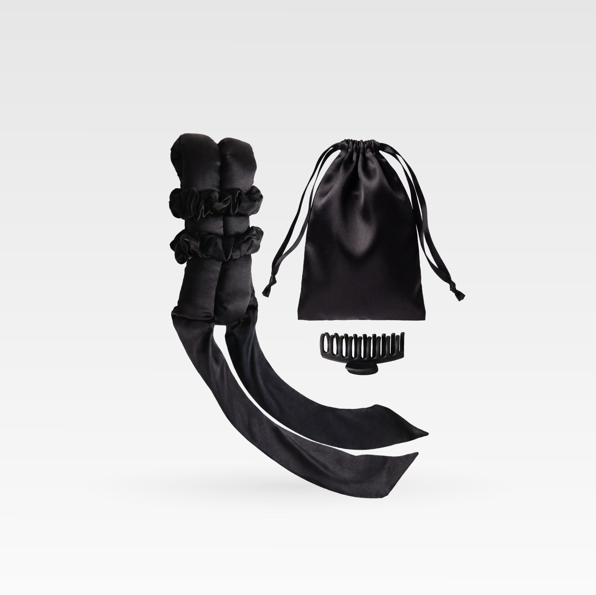 Silk Hair Curler Midnight Black – Heatless Curls – SilkWide